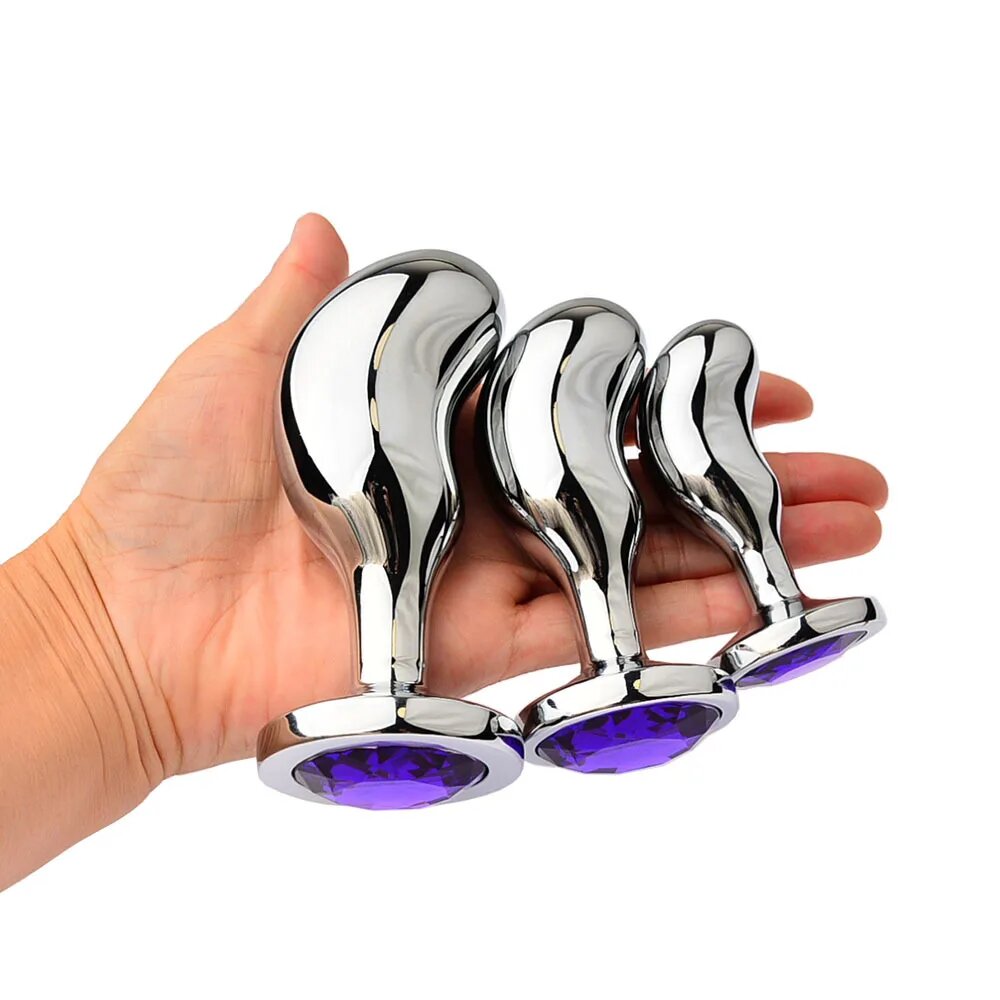 Металлическая анальная пробка, тренажер, алмазный фаллоимитатор для начинающих, Чуддай, One Set