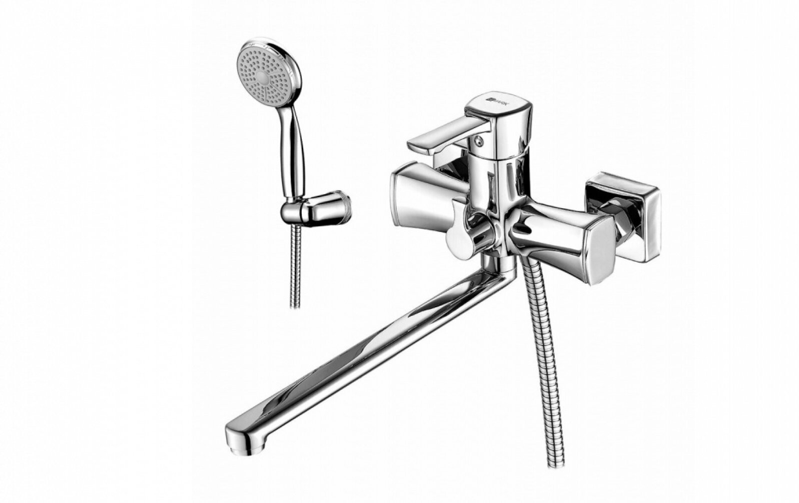 Смеситель для ванны с длинным изливом Lemark Evitta LM0551C дивертор с керамическими пластинами, хром