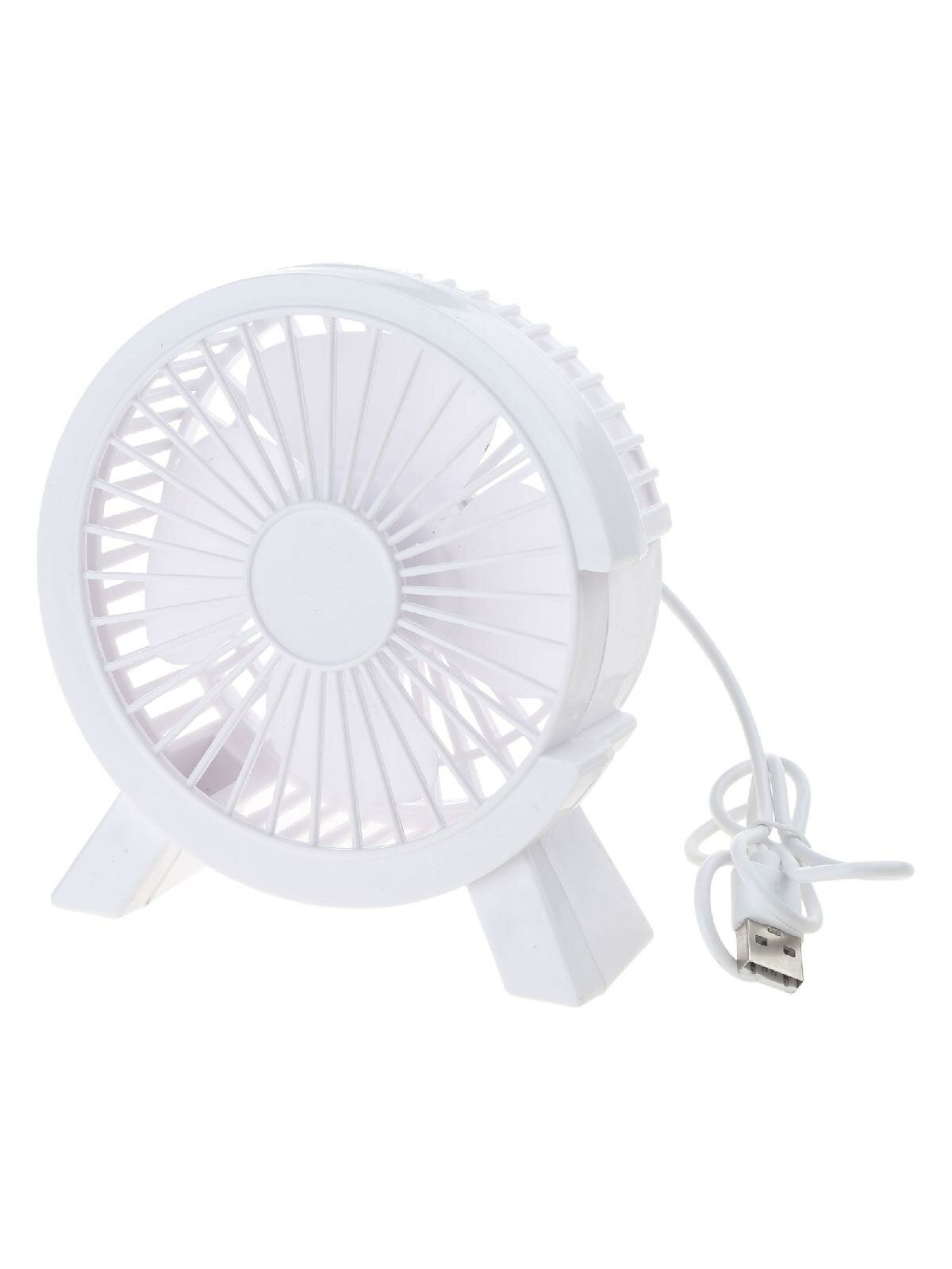 Retro USB Desk Fan Table Fan 1 Speed 4Blades Table Fan for Home Car Outdoor Travel