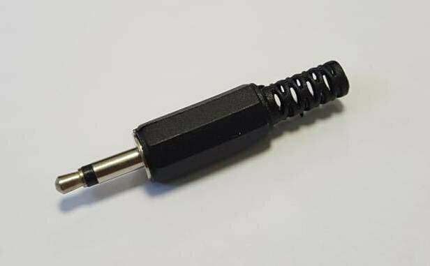 2 шт, МиниДжек, mini jack 3.5 mm (M), mono, пластик, штекер на кабель под пайку