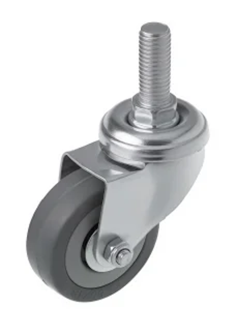 Ролик аппаратный серая резина ZipFit SCTG42M10 с болтом d100-M10-55кг