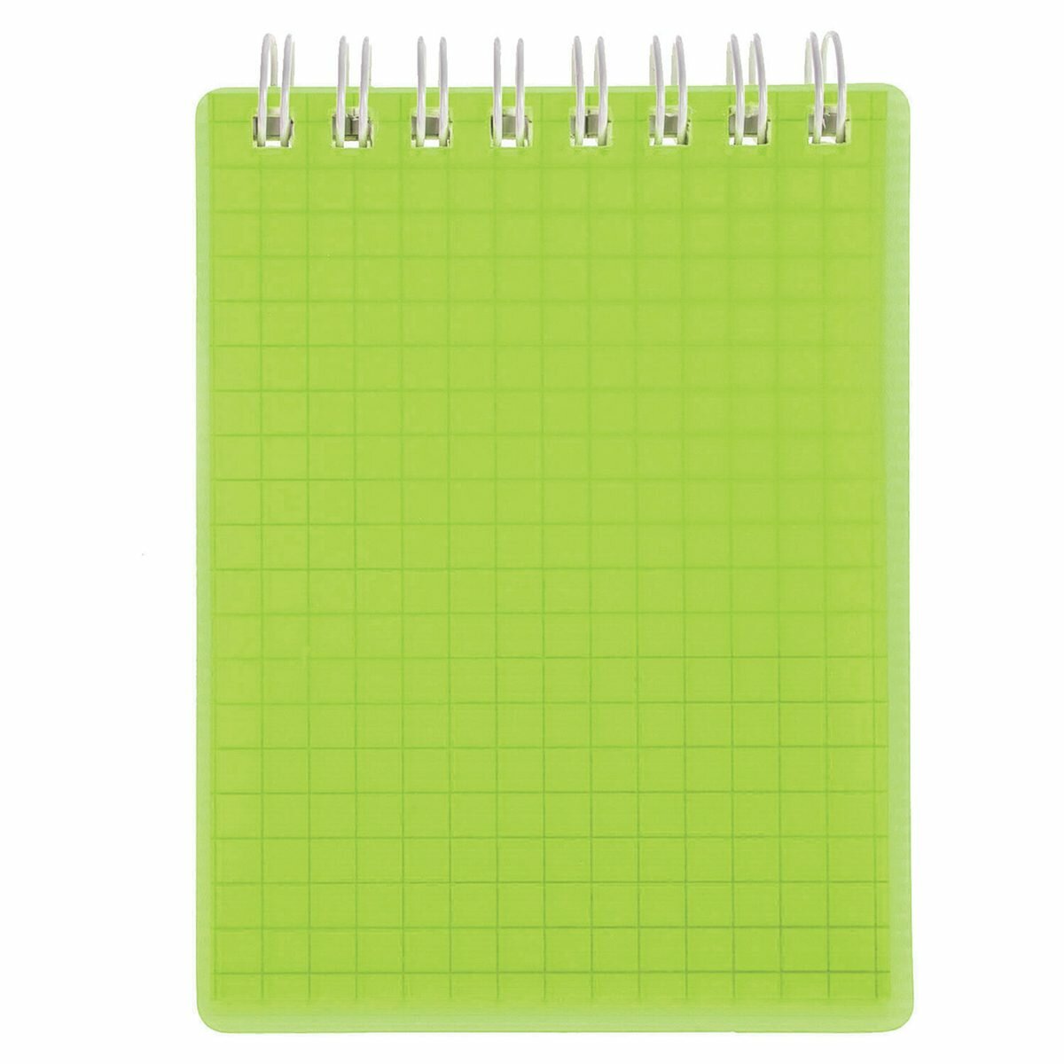 Блокнот малый формат А7, 80 л, гребень, обложка пластик, клетка, HATBER, "LINE NEON", зеленый, 0815 (80Б7В1гр_03034)