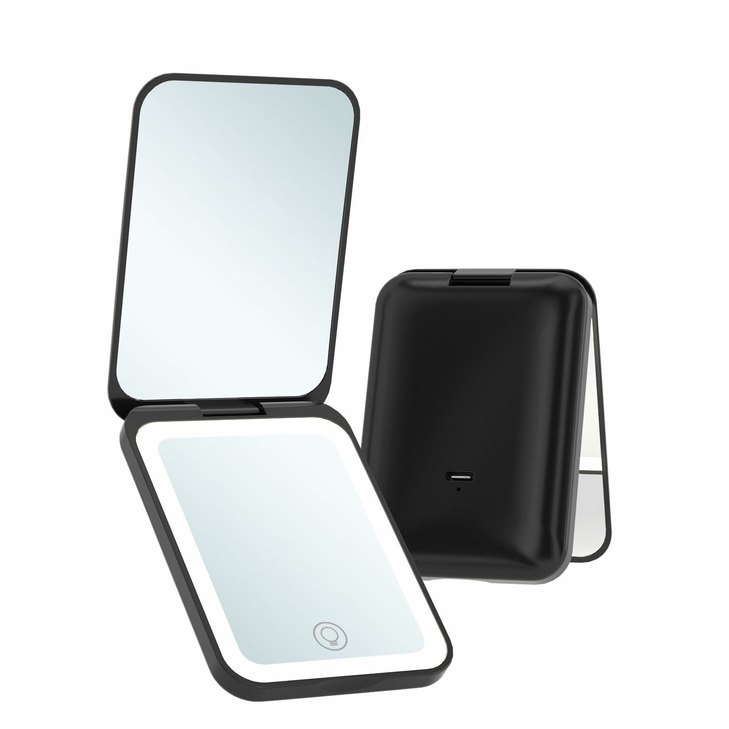 Зеркало космитическое складное увилечение 2х светодиодная подсветка 3 режима, аккумуляторное