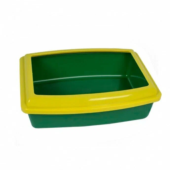 Лоток туалет для кошек Вака глубокий с бортиком и рамкой