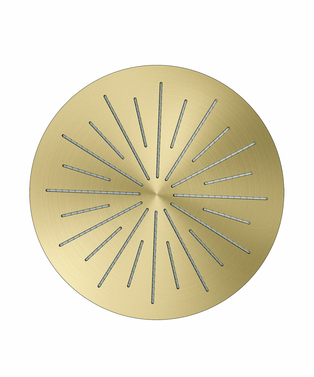 Тропическая лейка для душа от бренда Ganzer круглая GZ18430-S матовое золото