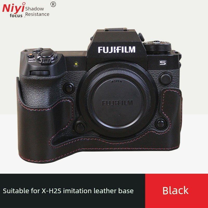 Чехол для камеры Fuji X-H2S из искусственной кожи в черном цвете для беззеркальной камеры