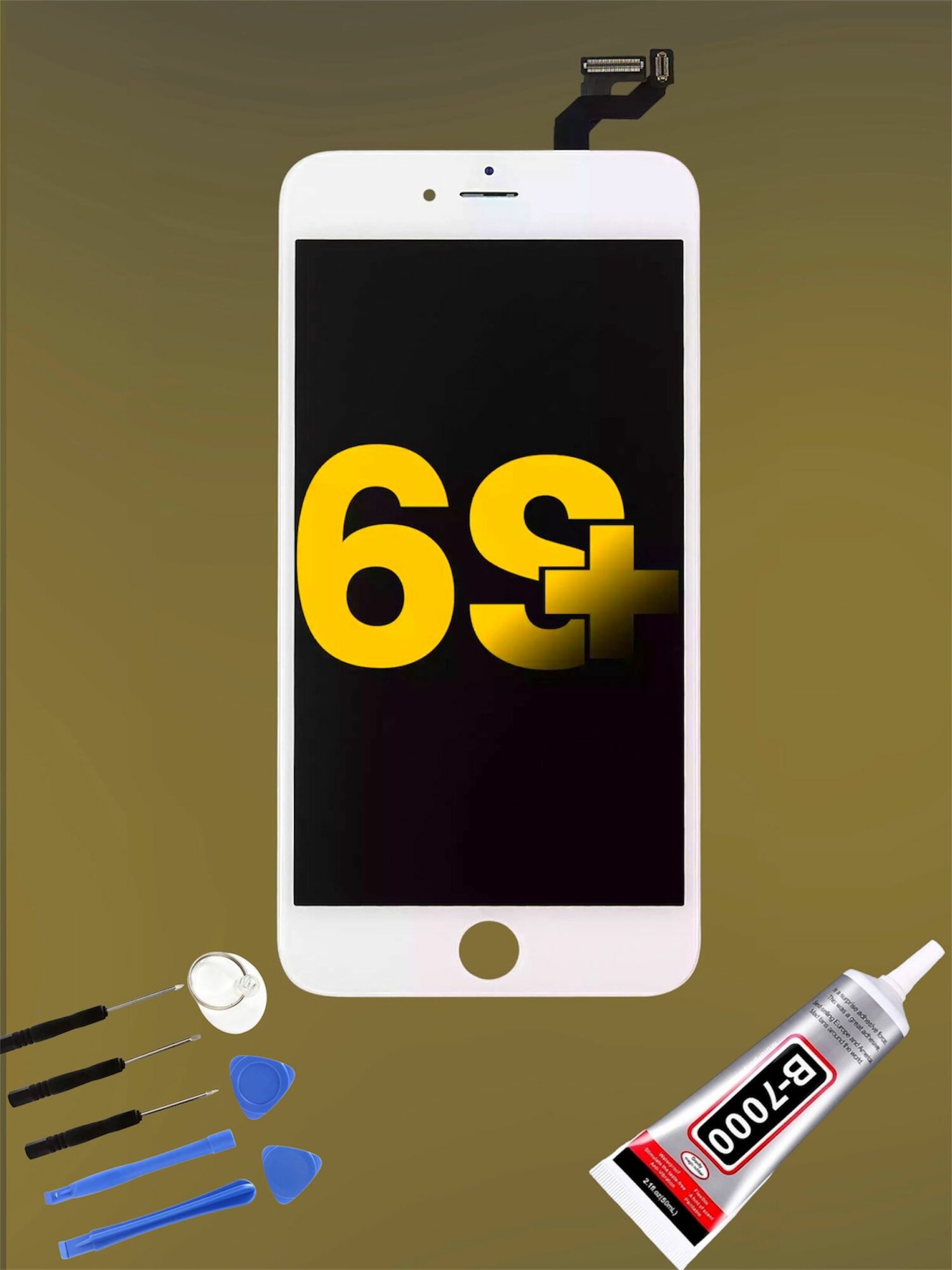 Дисплей для iPhone 6S Plus белый с тачскрином + клей