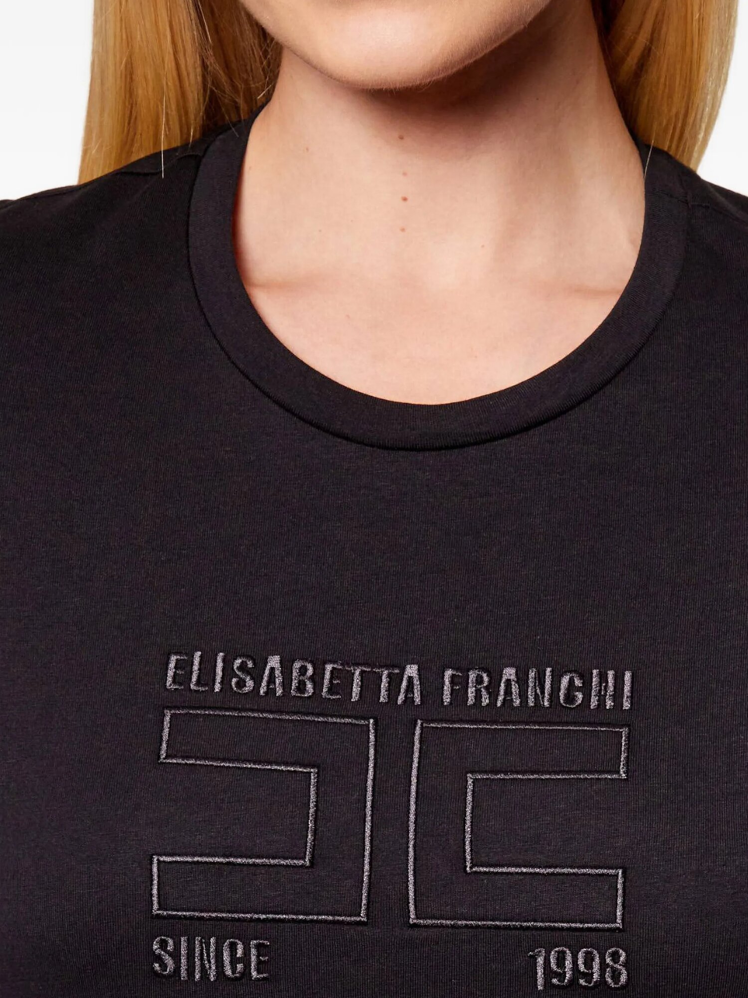 Футболка Elisabetta Franchi, размер 42, black/black — фото 1