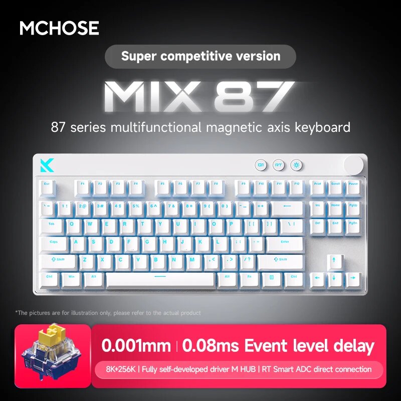 Mchose Mix87 Белая механическая клавиатура Apollo switch
