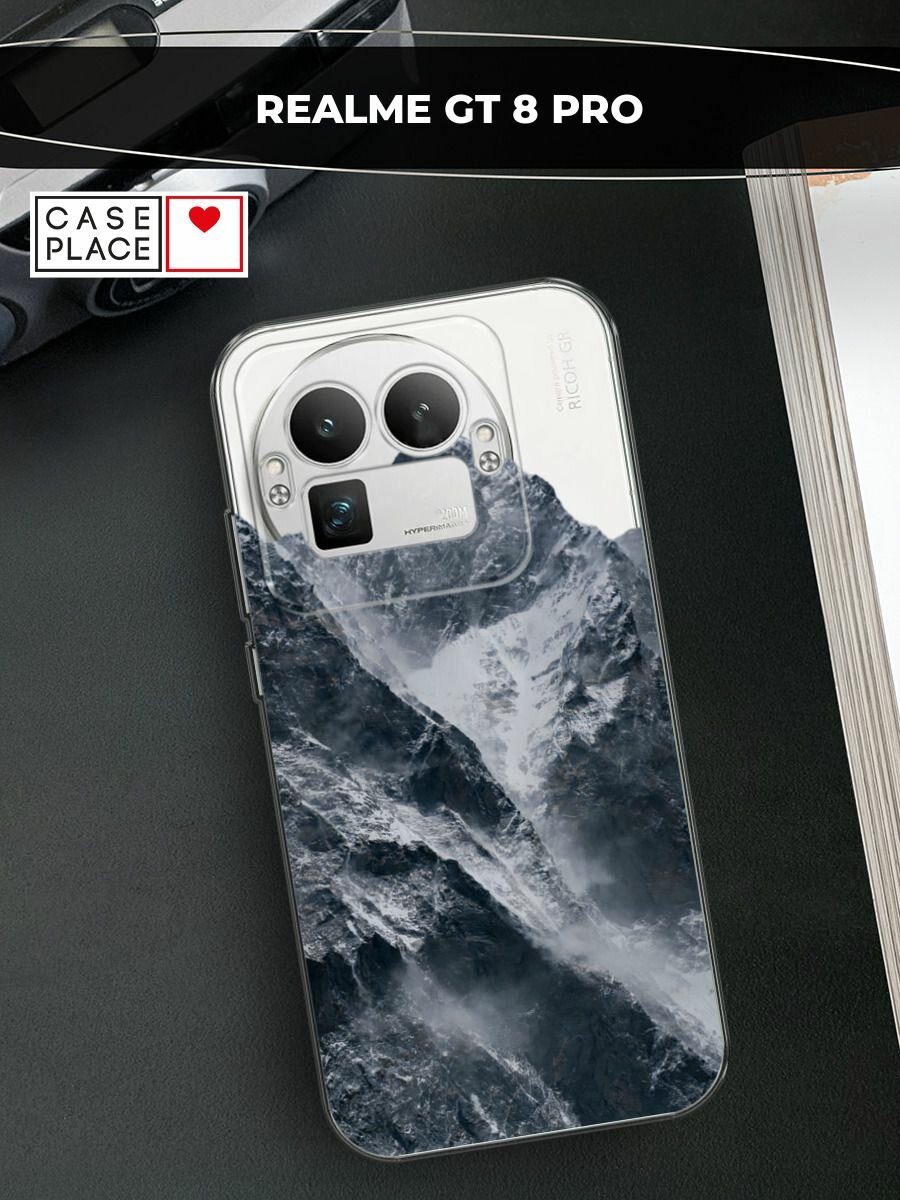 Чехол на Realme GT 8 Pro / Реалми GT 8 Про с принтом Горы арт 4, прозрачный