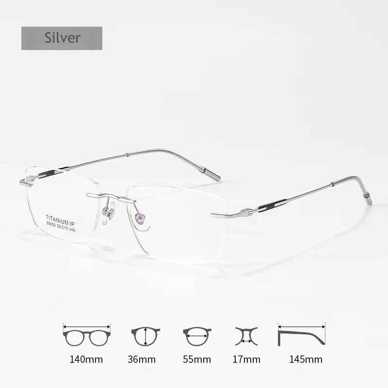 F·DRACON безрамочные очки из титана 6003 Silver