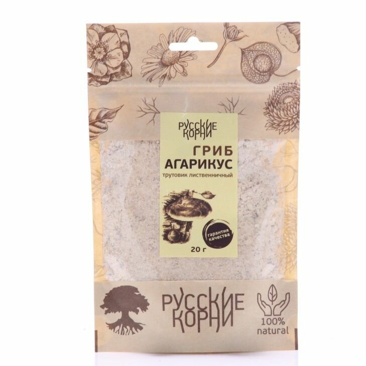 Русские Корни Агарикус Гриб сушеный 20 г