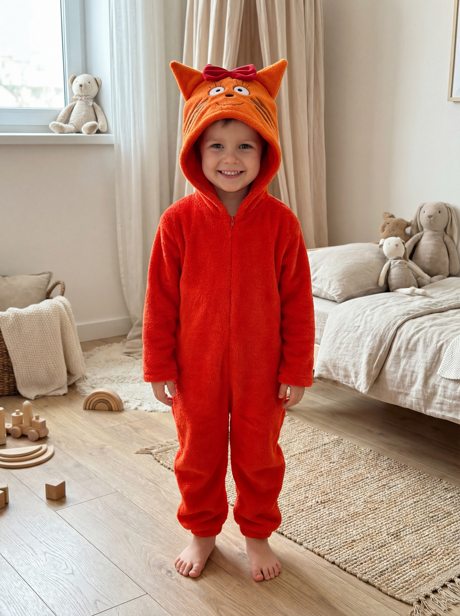 Кигуруми  Три кота, размер 116-122, оранжевый