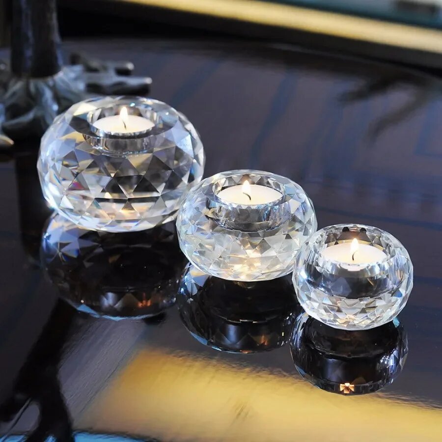 Хрустальные подсвечники набор из 3 штук 10X10X6CM, Crystal 1pc
