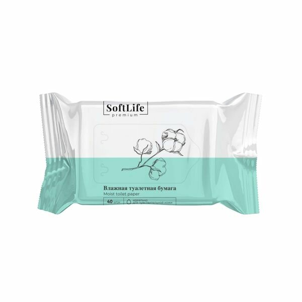 Бумага туалетная влажная Premium SoftLife/СофтЛайф 40шт