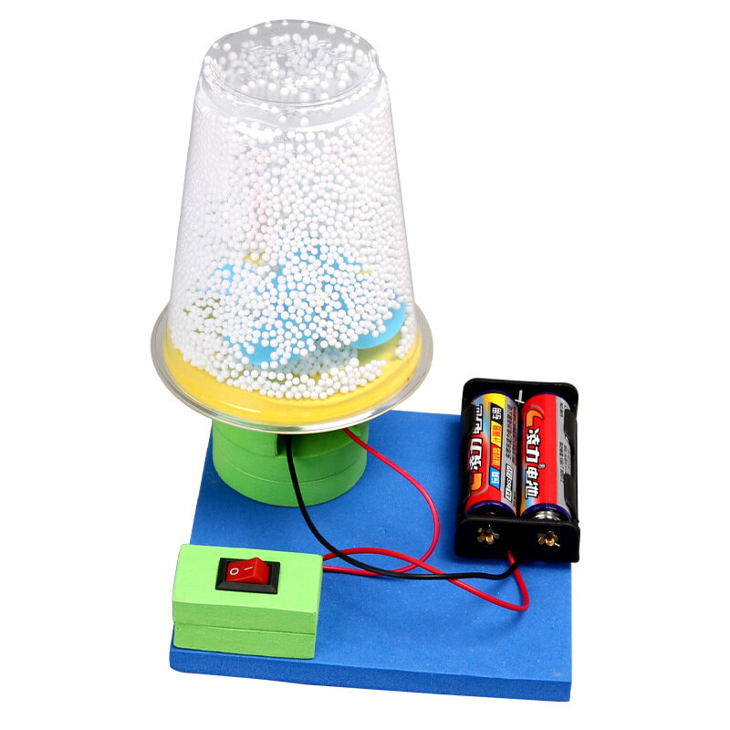 Набор для научных экспериментов «Статическое электричество на снегу» своими руками для детей – STEM-набор с электродвигателем | Практический физический проект с использованием пенопластовых шариков, развивающая игрушка для детей от 6 до 9 лет.