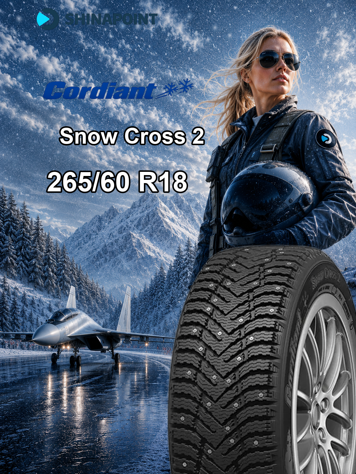 Шины зимние R18 265 60 114 T автомобильная зимняя резина Cordiant модель Snow Cross 2