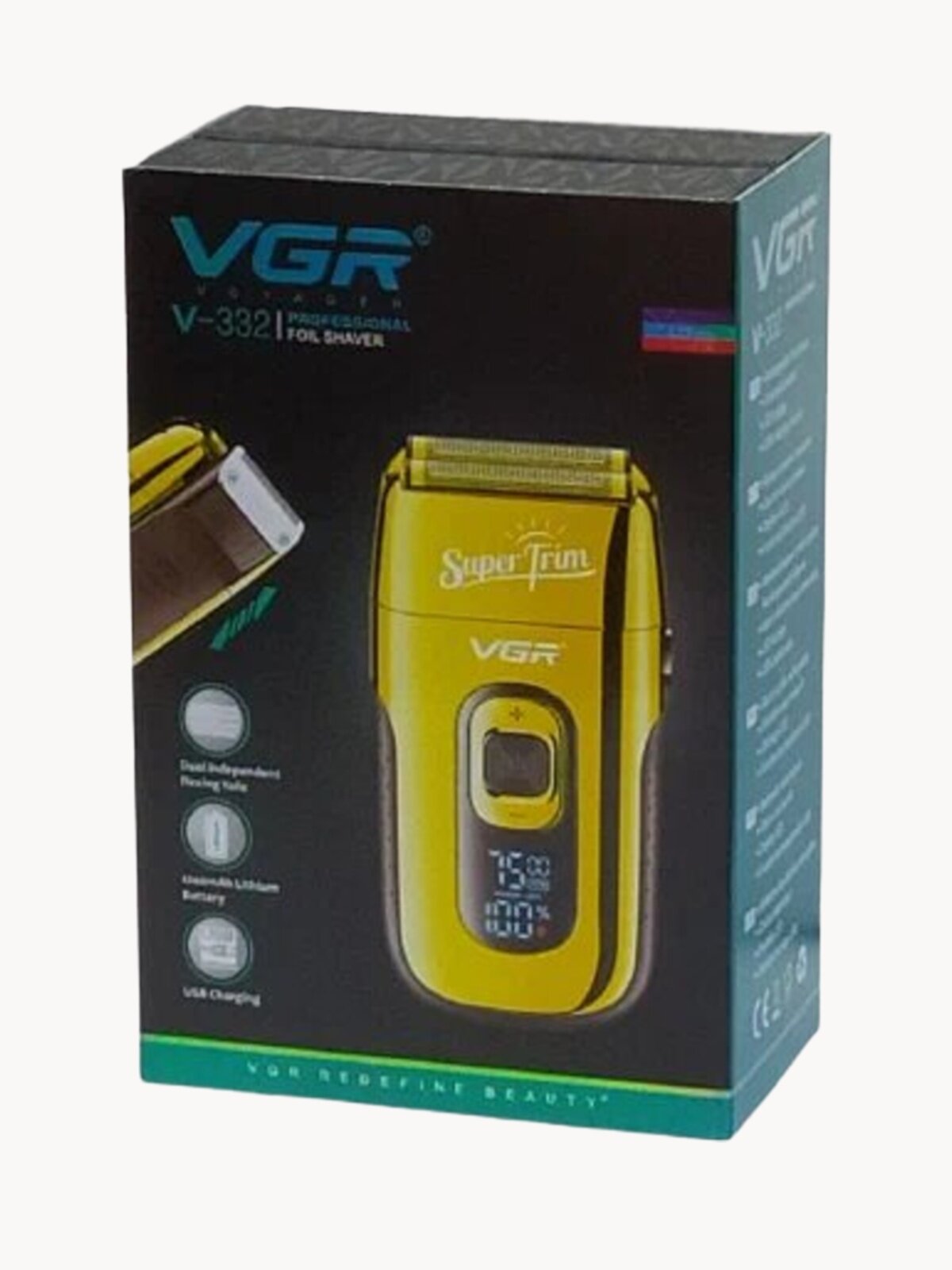 Профессиональная бритва шейвер для бороды VGR V-332, мужской триммер для бритья, бытовая техника для стрикжи, красота и здоровье