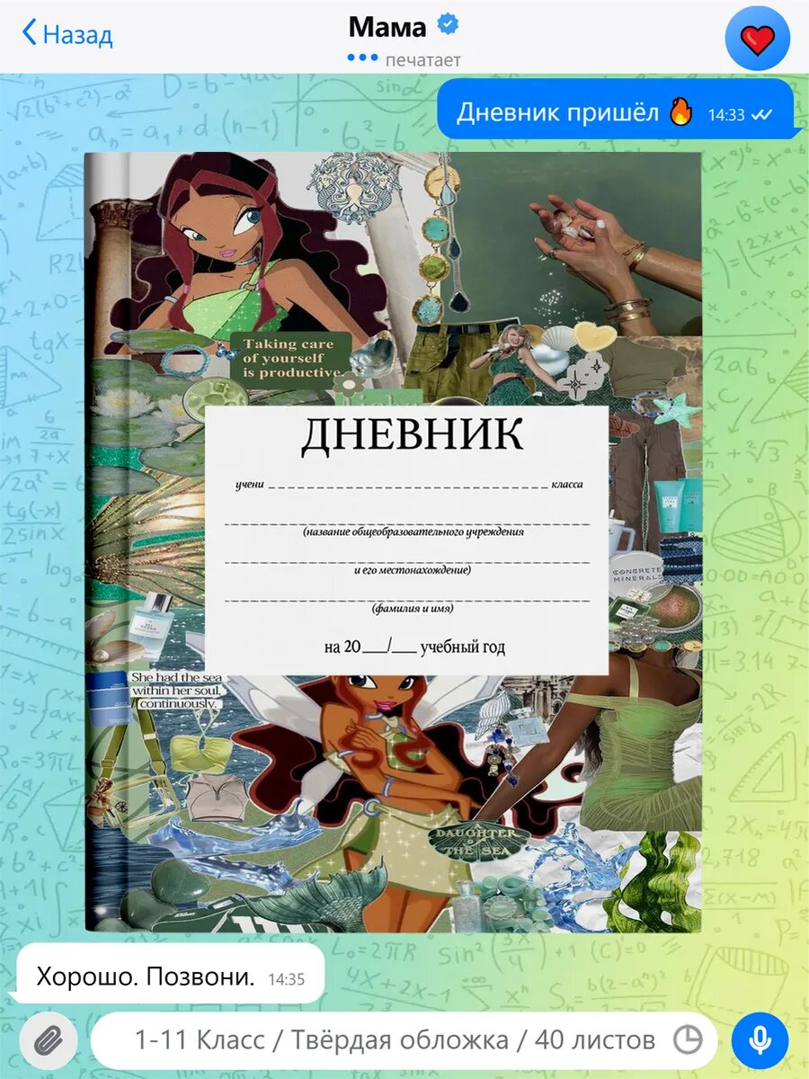 Школьный дневник с принтом y2k pinterest
