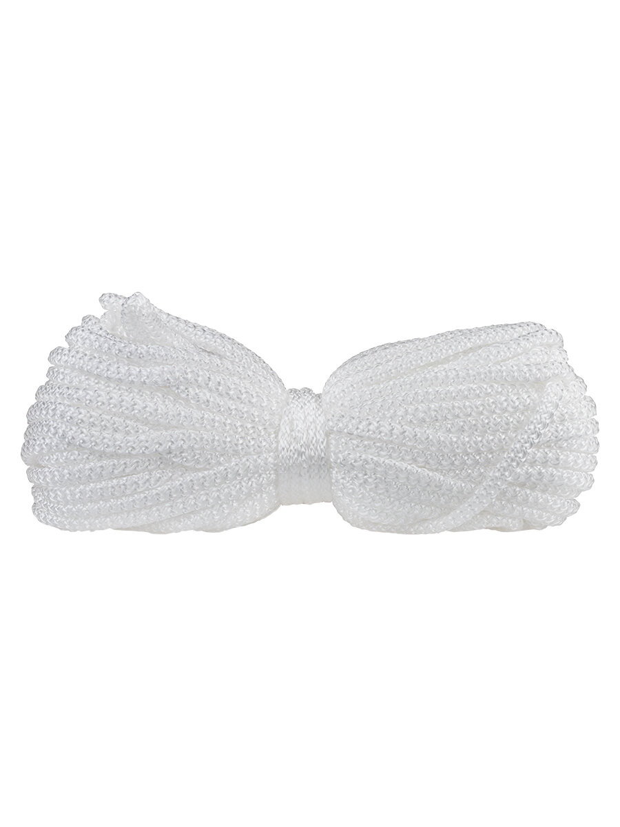 Шнур полипропиленовый вязаный 4 мм, длина 20 м, без сердечника