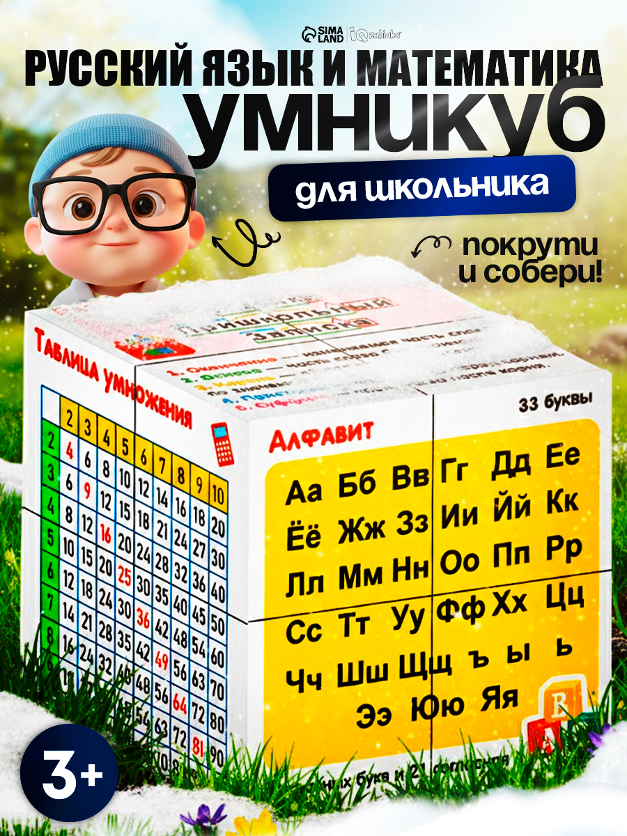 Развивающий трансформер IQ-ZABIAKA "Умникуб" Русский язык и математика, 3+