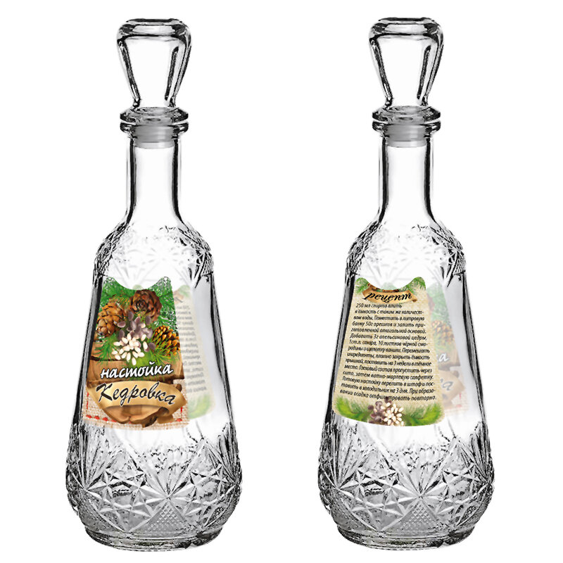 Графин Колокол "Кедровка настойка" 500мл