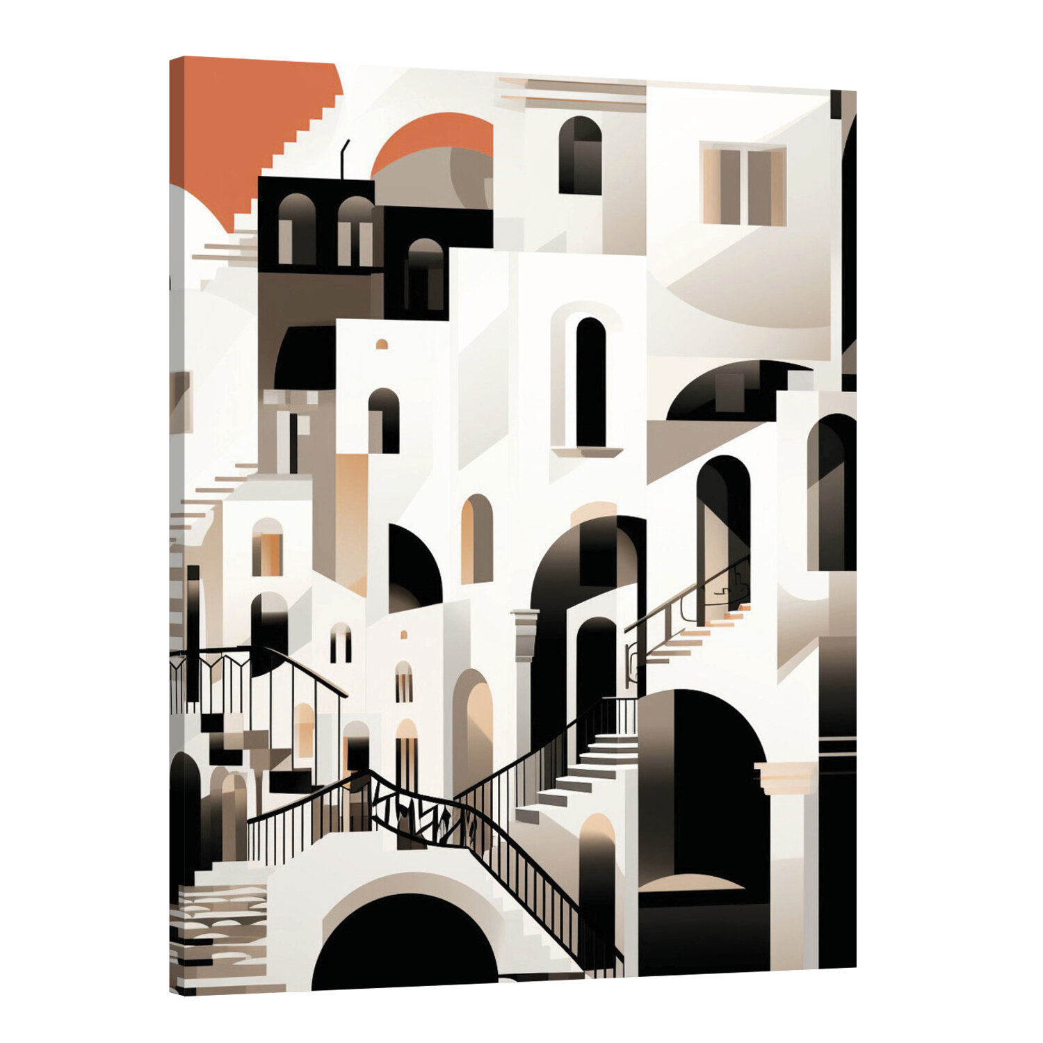 Интерьерная картина 50х70 "Деревня в стиле неоклассицизма"