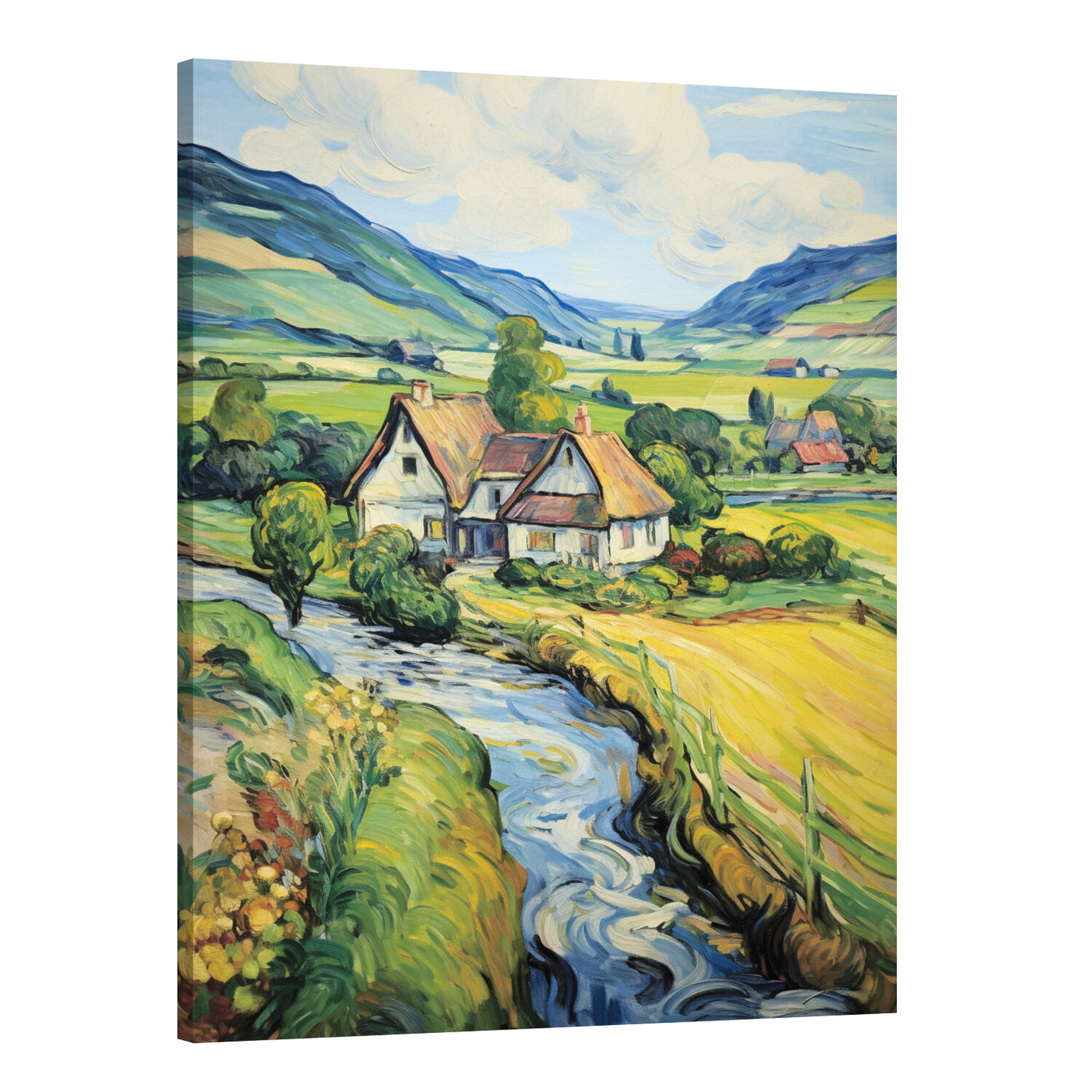 Интерьерная картина 50х70 "Деревня в стиле фермерского дома"