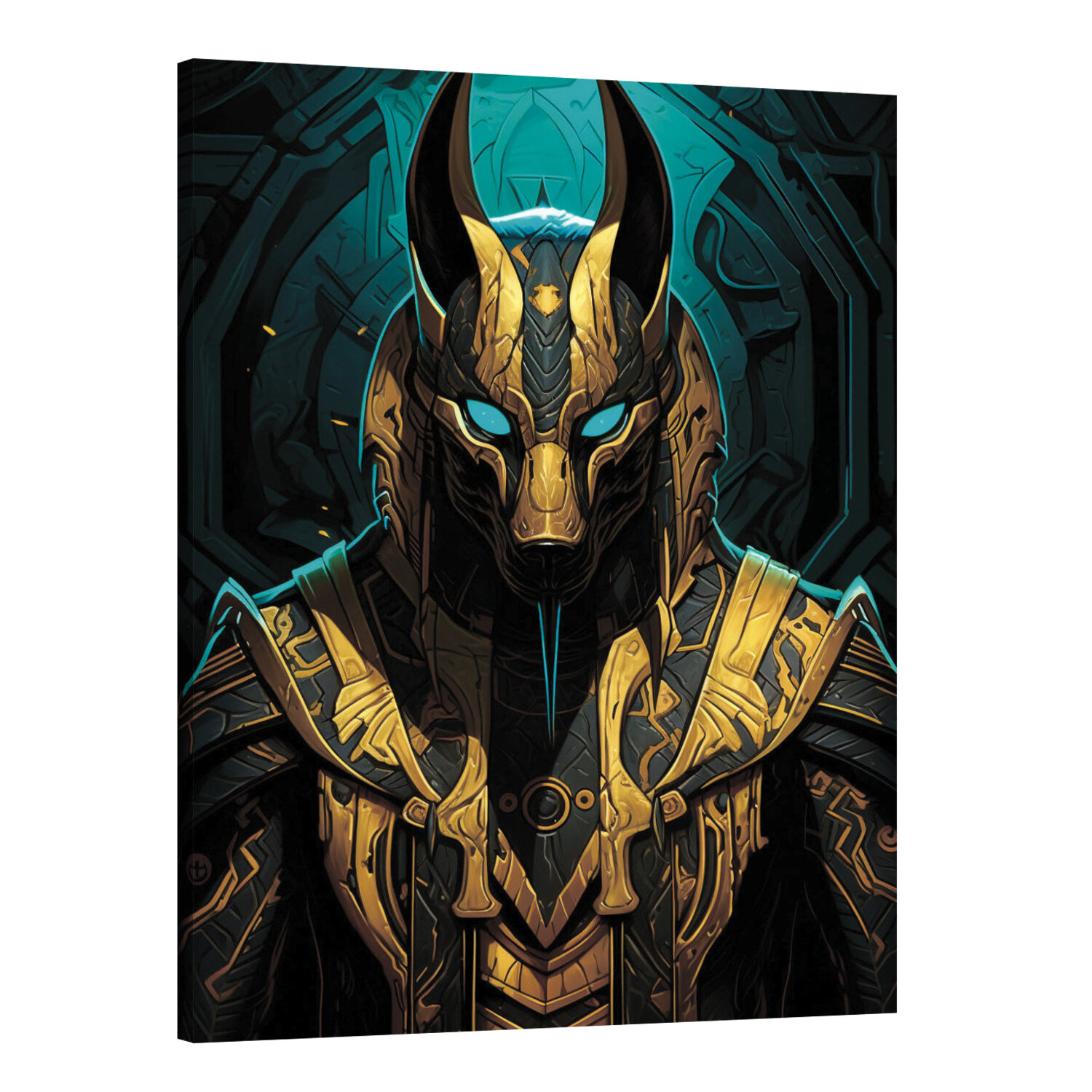 Интерьерная картина 50х70 "Анубис: воплощение вечной мудрости"