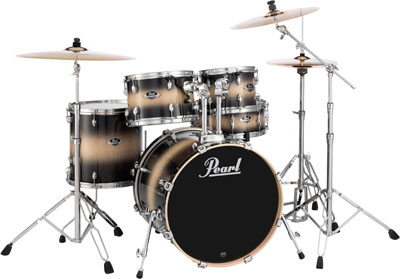Drum and hardware set Pearl Export EXL725SP/C255 - Ударная установка в составе: большой барабан 22x18, малый барабан 14x5.5, томы 12x8 и 10x7, напольный том 16x16 без подвесов и стоек. Цвет #255 ночные тени