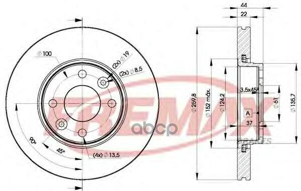Диск тормозной передний! Nissan Micra 1.0-1.5CDi 03> FREMAX арт. BD7795