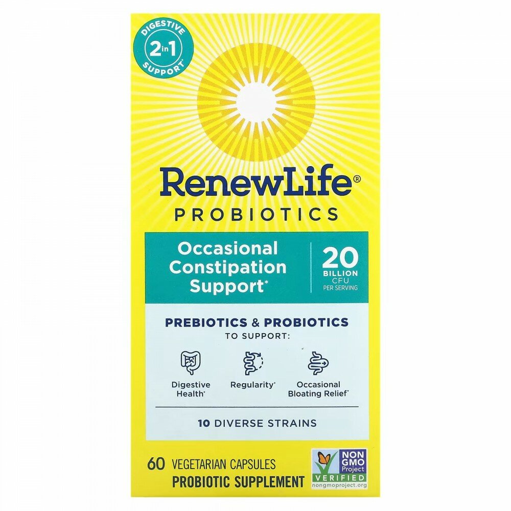 Renew Life, Ultimate Flora™, возврат пробиотиков в рацион, 60 веганских капсул