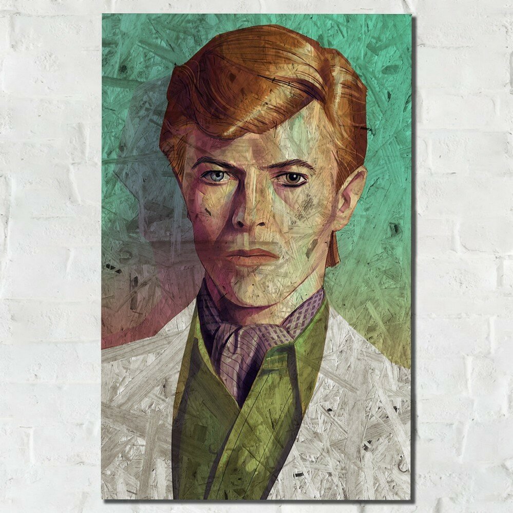 Картина интерьерная на рельефной доске музыка Dawid Bowie (Дэвид Боуи) - 13716 В