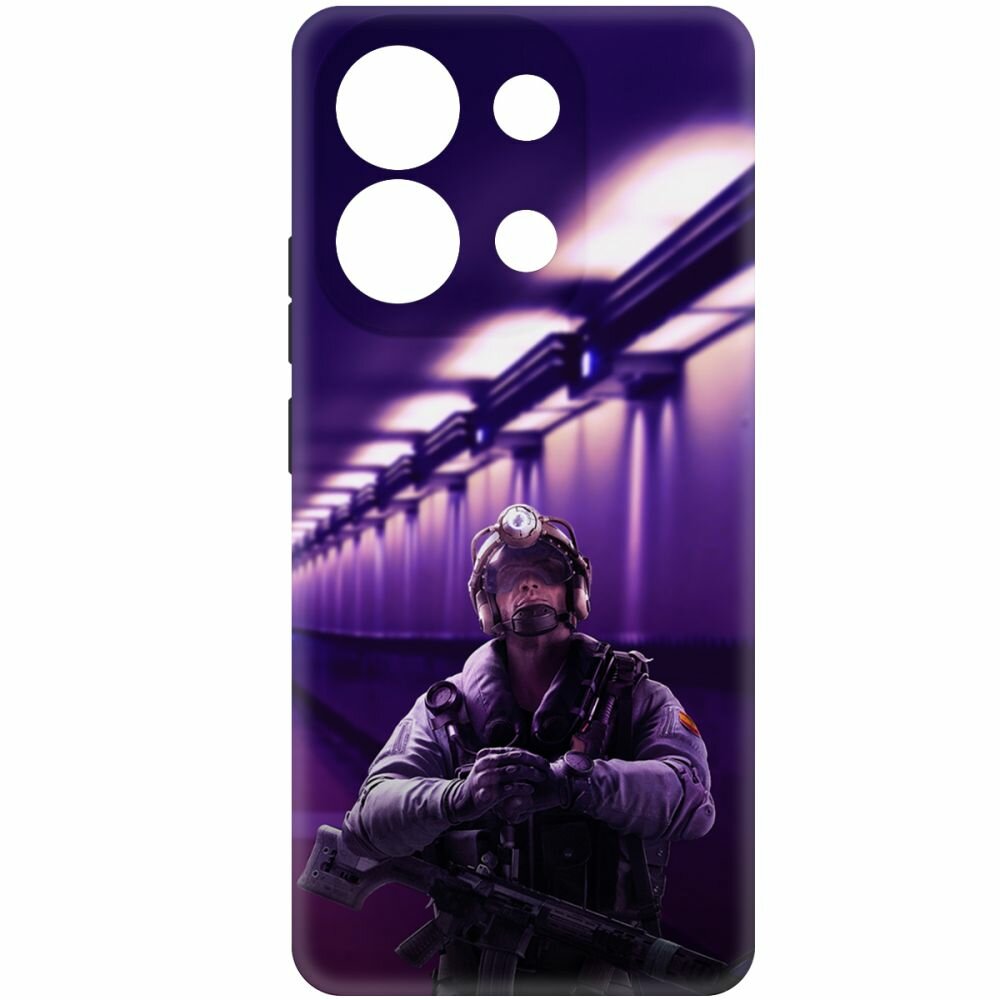 Чехол-накладка Krutoff Soft Case Cтандофф 2 (Standoff 2) - Неон для Xiaomi Redmi Note 13 4G черный