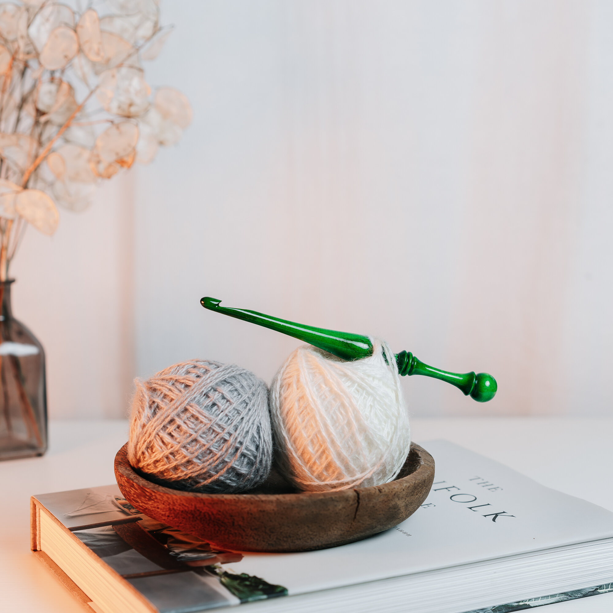 Деревянный крючок для вязания из древесины клена 7 мм. K326