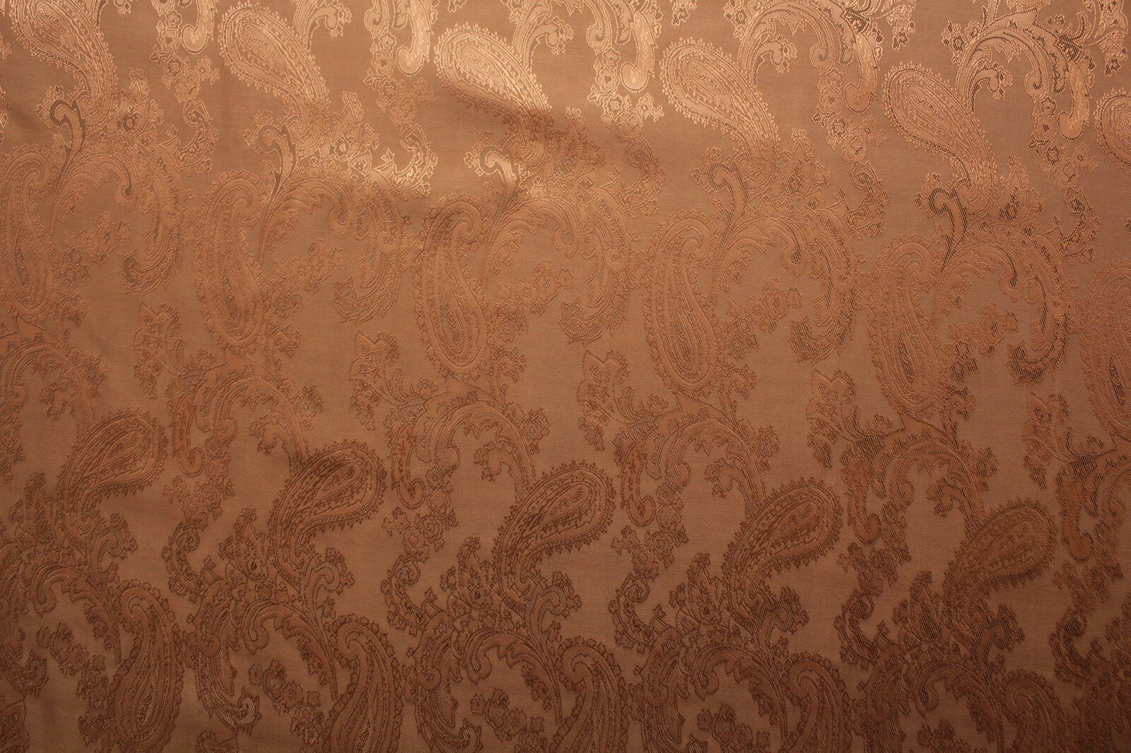 Ткань Подкладочная ткань жаккард рыжевато-коричневые пейсли , ш142см, 0,5 м