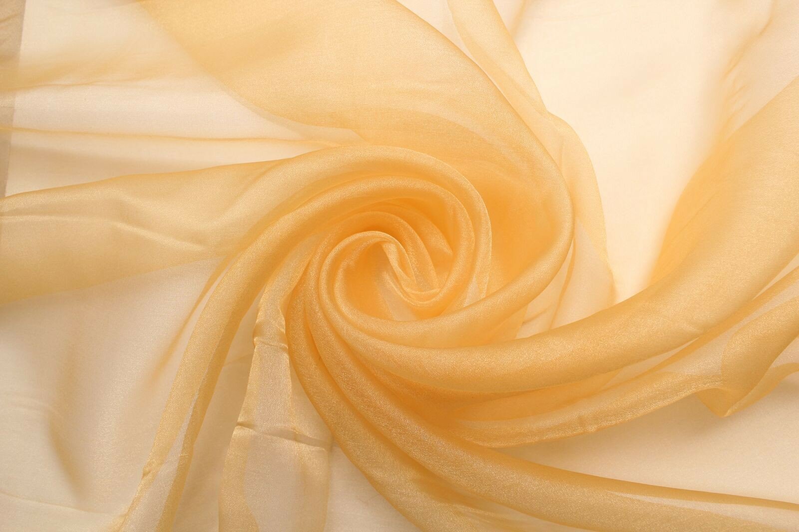 Ткань Органза желтовато-бежевая, перламутровая, ш150см, 0,5 м