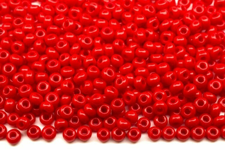 Бисер чешский PRECIOSA круглый 10/0 93190 красный непрозрачный, 5 грамм