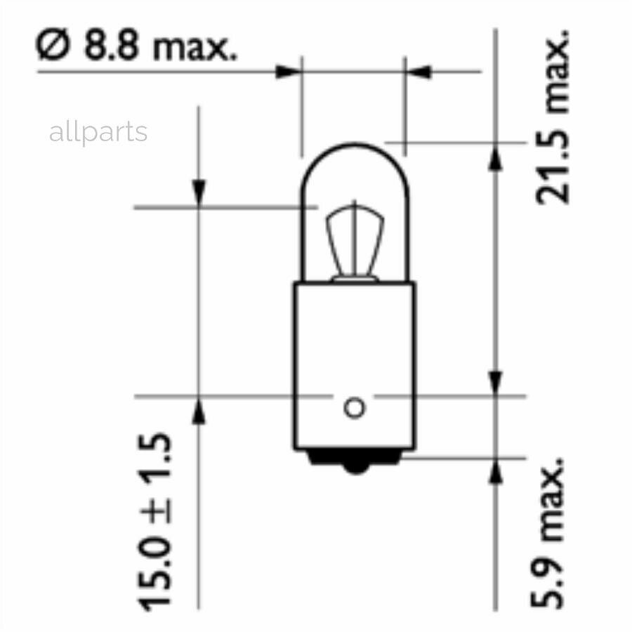 PHILIPS 13929B2 Лампа PHILIPS галогеновая T4W BA9S 4W