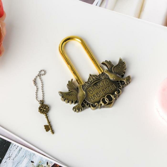 Замок свадебный с голубями Вместе навсегда , 9,5 х 12 см