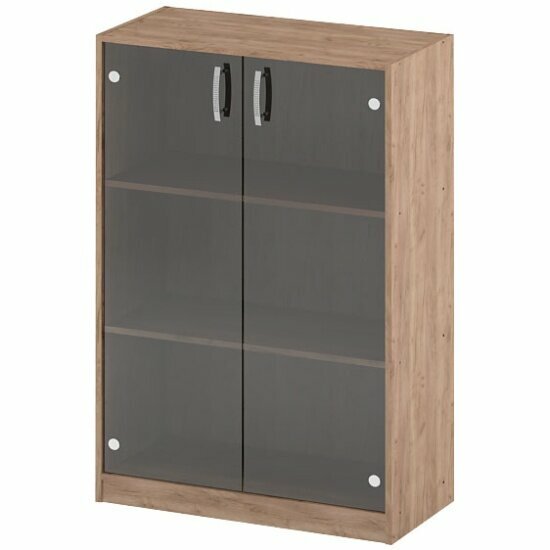 Стеллаж Меб-фф офисный СБ-60+А5 графит цвет Дуб Крафт 77/37/123 см