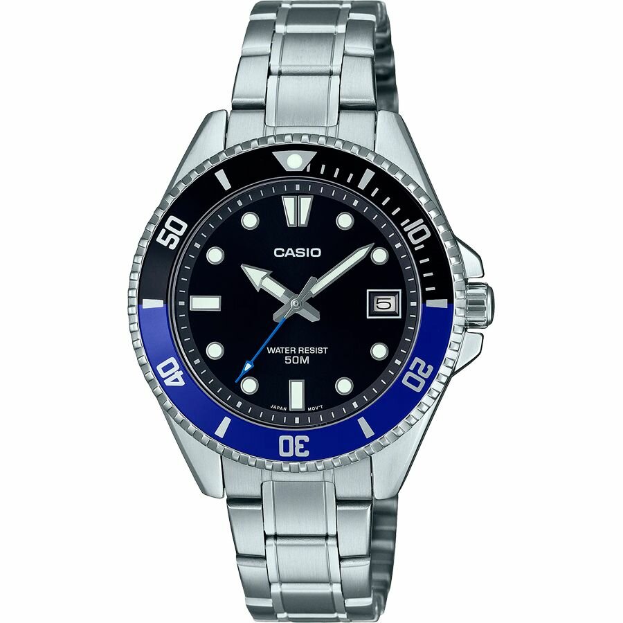 Наручные часы CASIO, серебряный, черный, синий