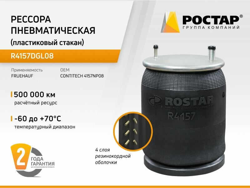 Рессора пневматическая (пластиковый стакан) R4157DGL08 (4157NP08)