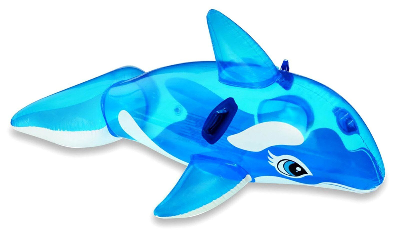 Детская большая надувная игрушка INTEX "Кит", плот с ручками, пляжный матрас для плавания и купания, игр в воде, на суше и в бассейне, 152х114 см