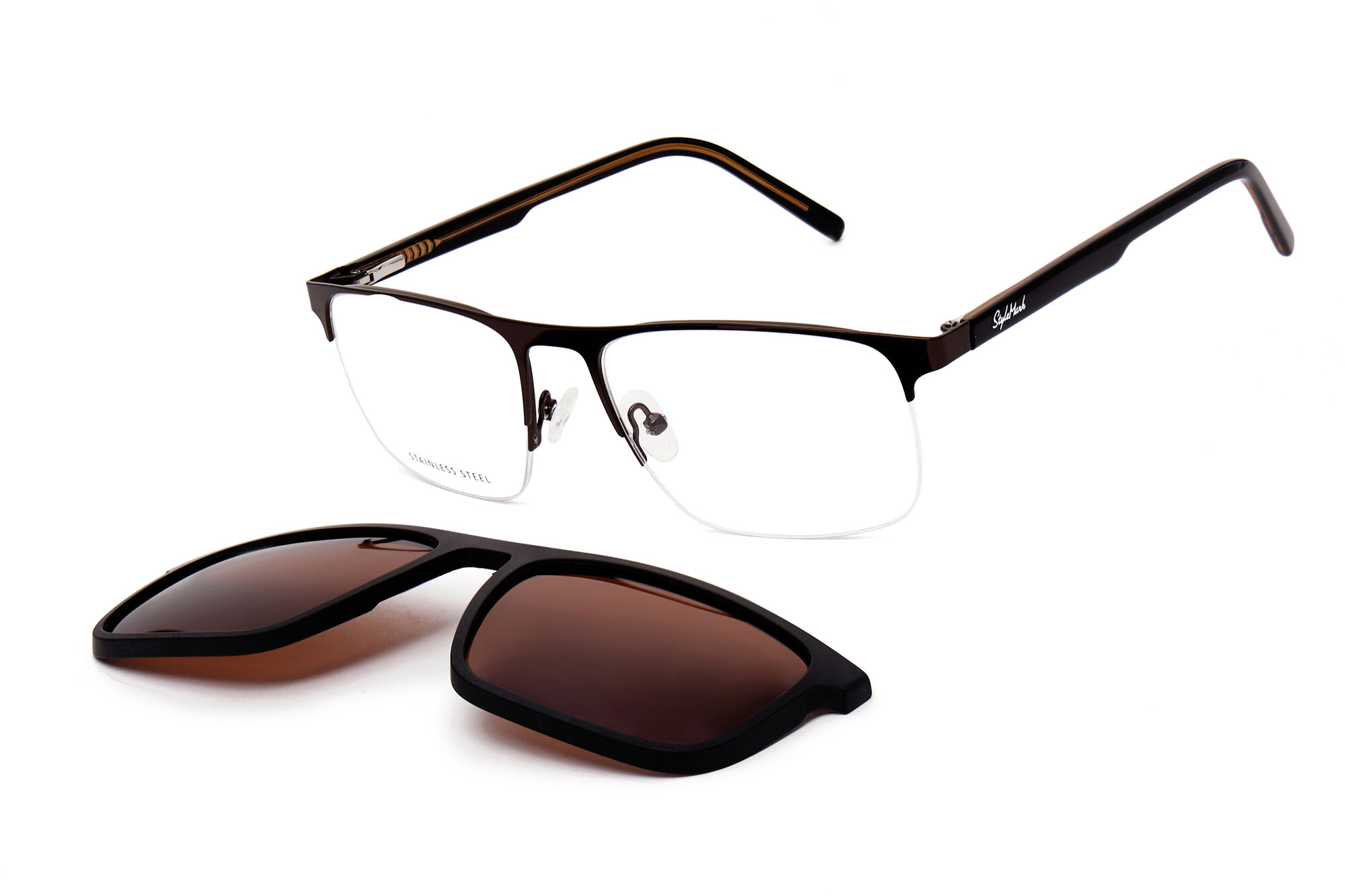 StyleMark витринный образец Оправа с магнитной солнцезащитной насадкой (Clip-on) StyleMark Polarized C1700C