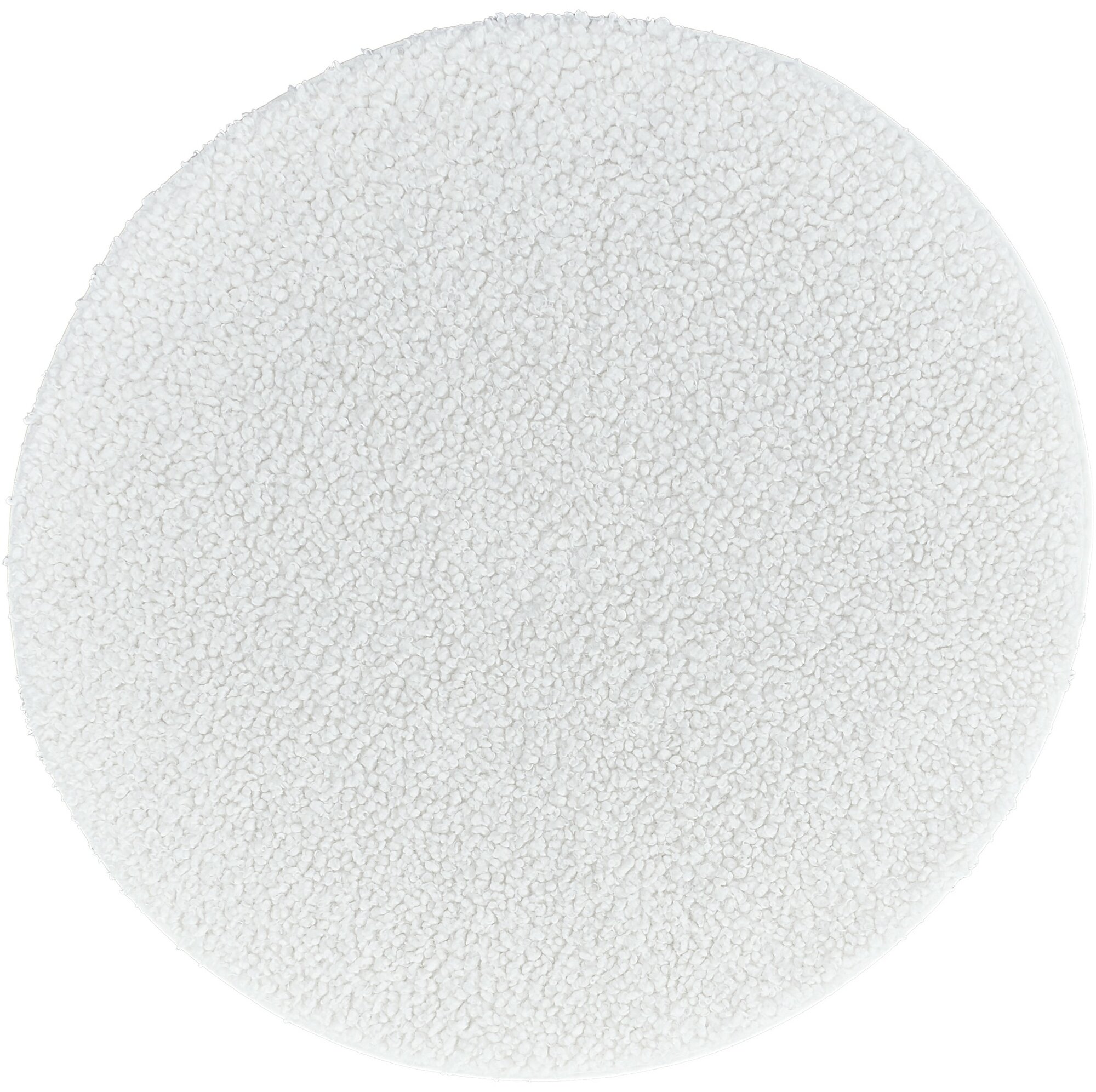 Коврик из искусственного кроличьего меха букле "Teddy круглый белый" 90х90 см
