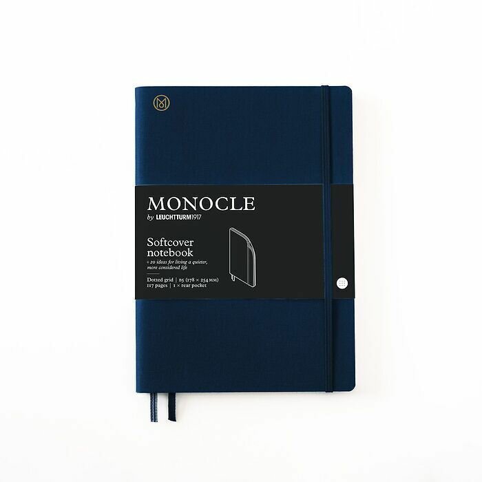 Блокнот Leuchtturm1917 Monocle B5 (17.8x25.4см.) 80г/м2 - 128 стр. в точку, мягкая обложка, цвет: Синий Неви