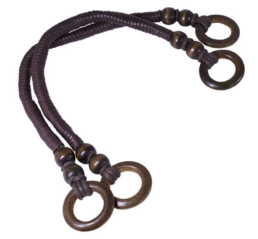 Ручка для сумки дерево-шнур арт. ДШ-004 (480 мм) / коричневый / 2 шт.