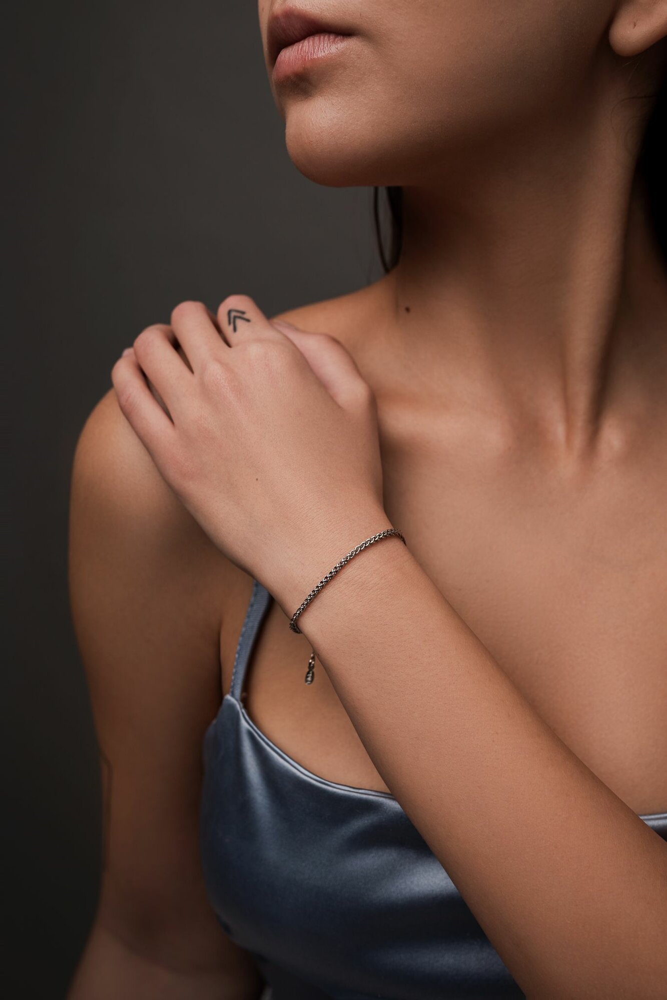 Браслет-цепочка, серебро, 925 проба, родирование