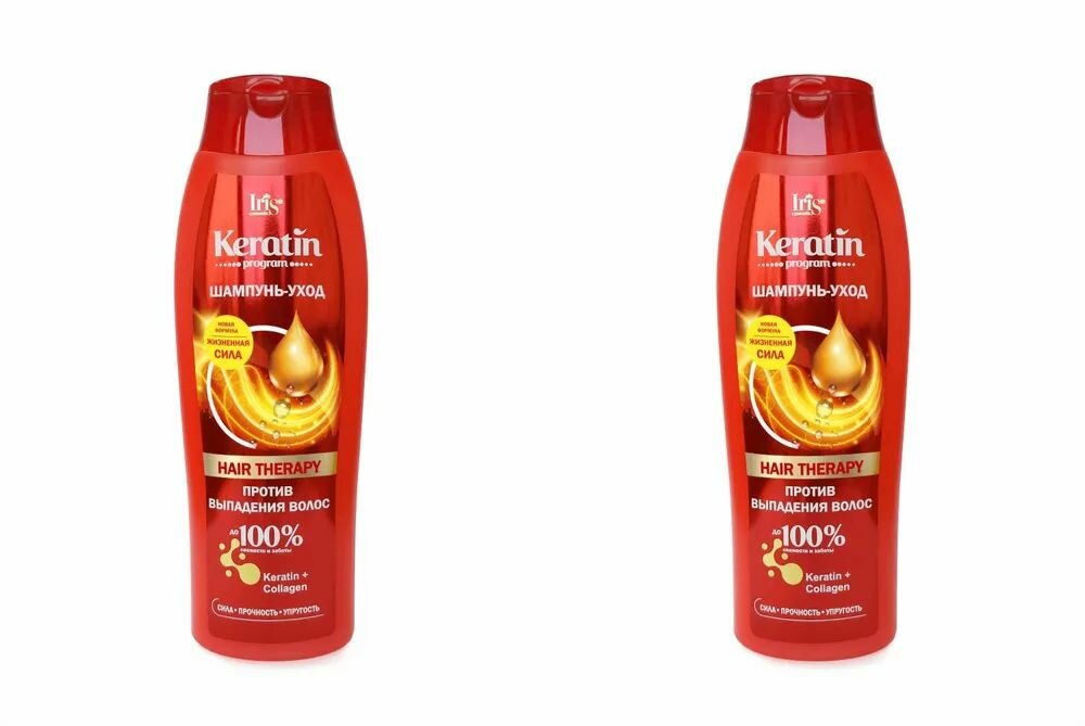 Iris cosmetic Шампунь, Keratin Program, Уход, 400 мл, 2 уп
